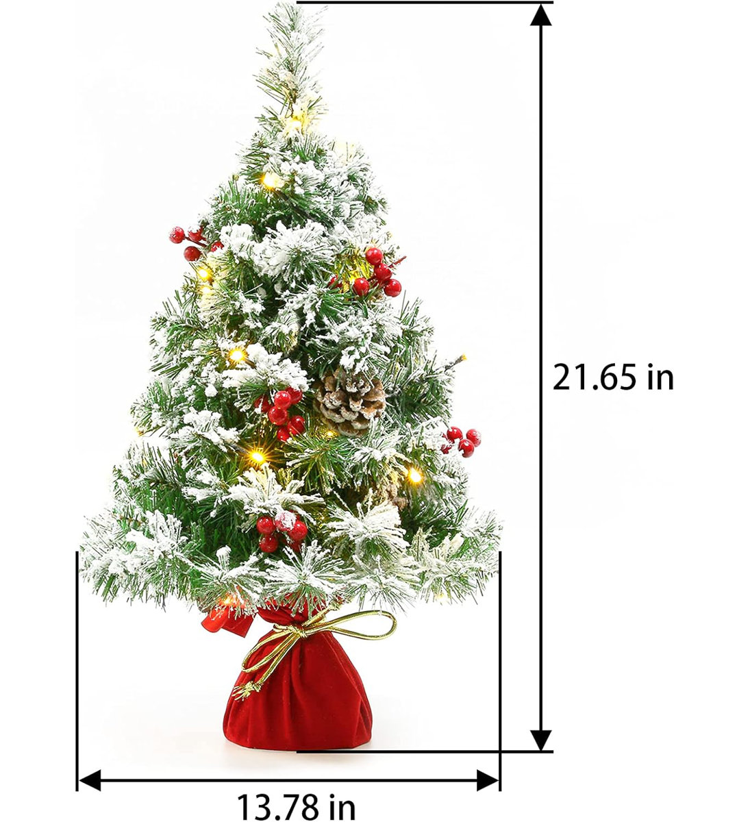The Holiday Aisle® Snow Flocked Christmas Tree Artificial Mini Christmas Tree Pine Tree Indoor ...